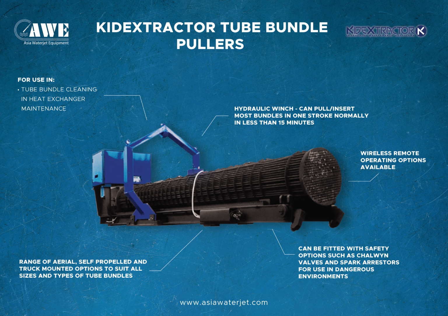KidExtractor Tube Bundle Extraction Equipment | Asia Waterjet Equipment